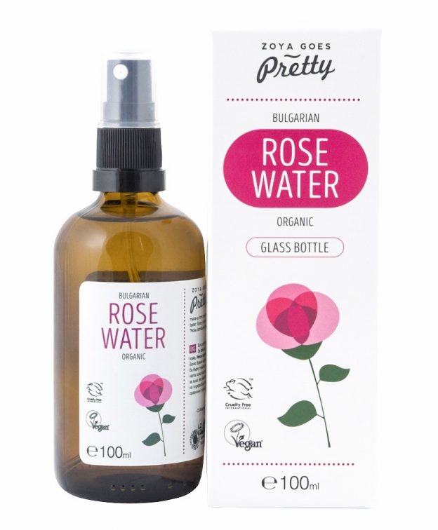 Organic Bulgarian Rose Water Glass Bottle 100ml | Zoya Goes Pretty